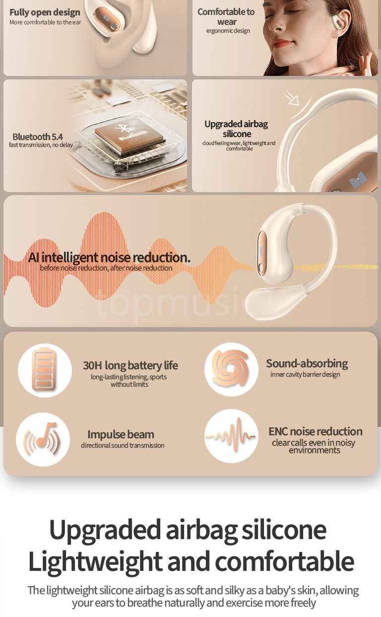 Monster Open Ear AC210 TWS Wireless Earphone Bluetooth 5.4 TWS Sports ...