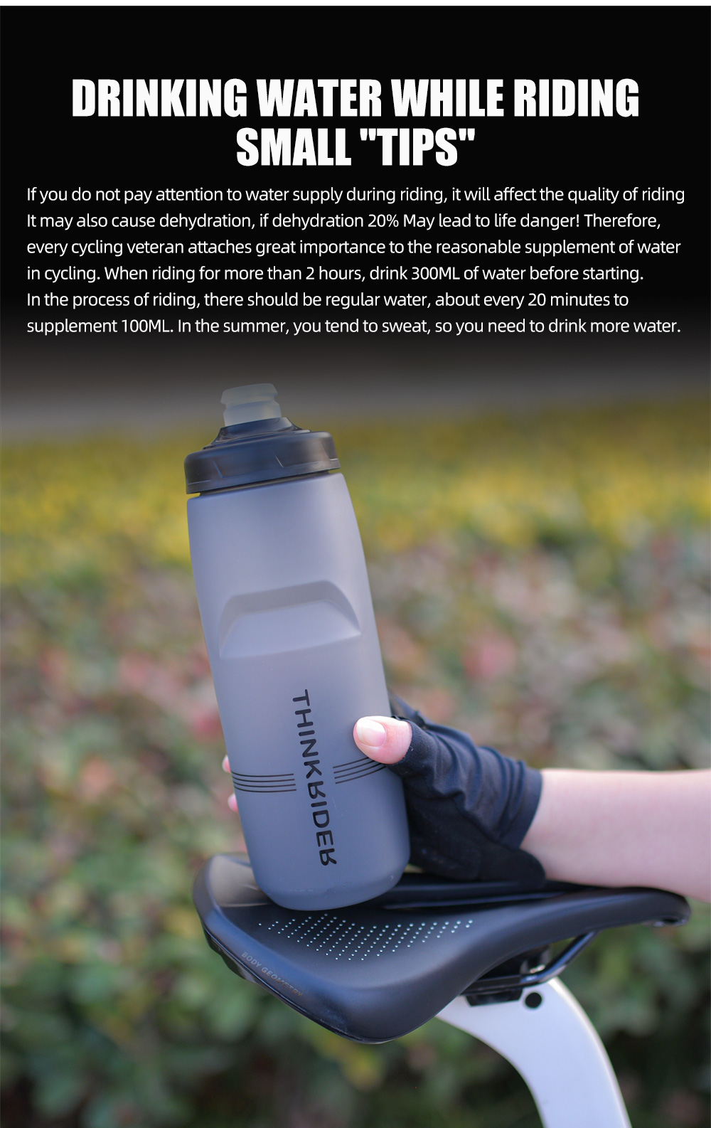 ThinkRider Bicycle frosted water bottle Cycling Water Bottle 610/710ml ...