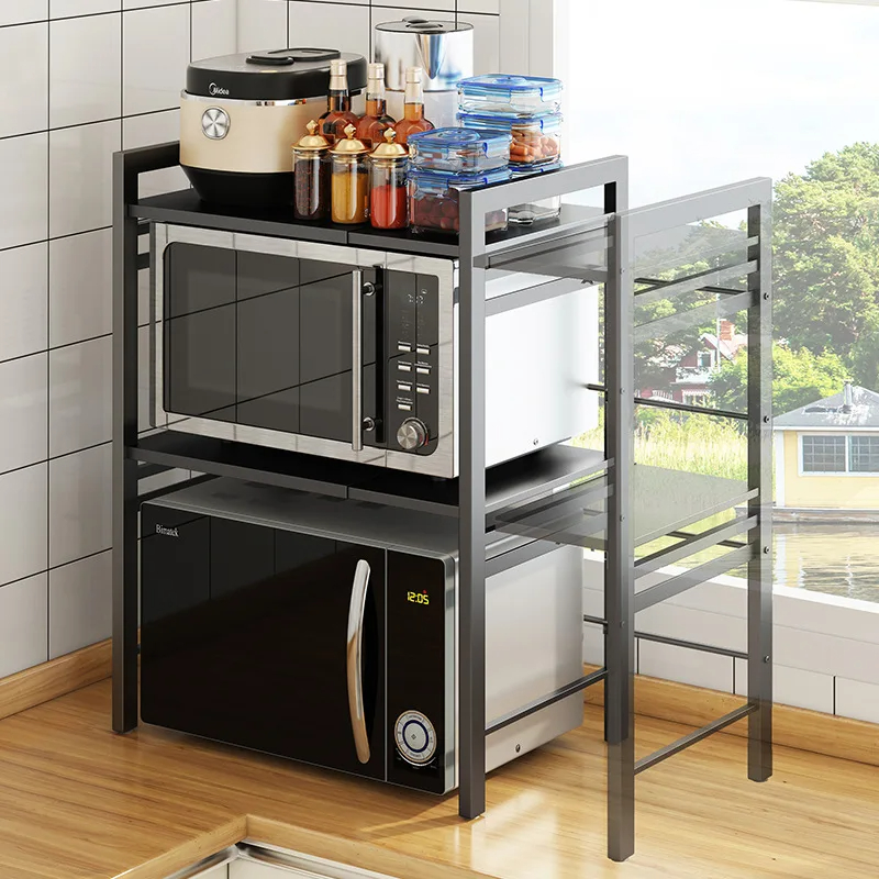 Kitchen Microwave Rack Oven Kitchen Organizer Single/Double Layer Oven ...