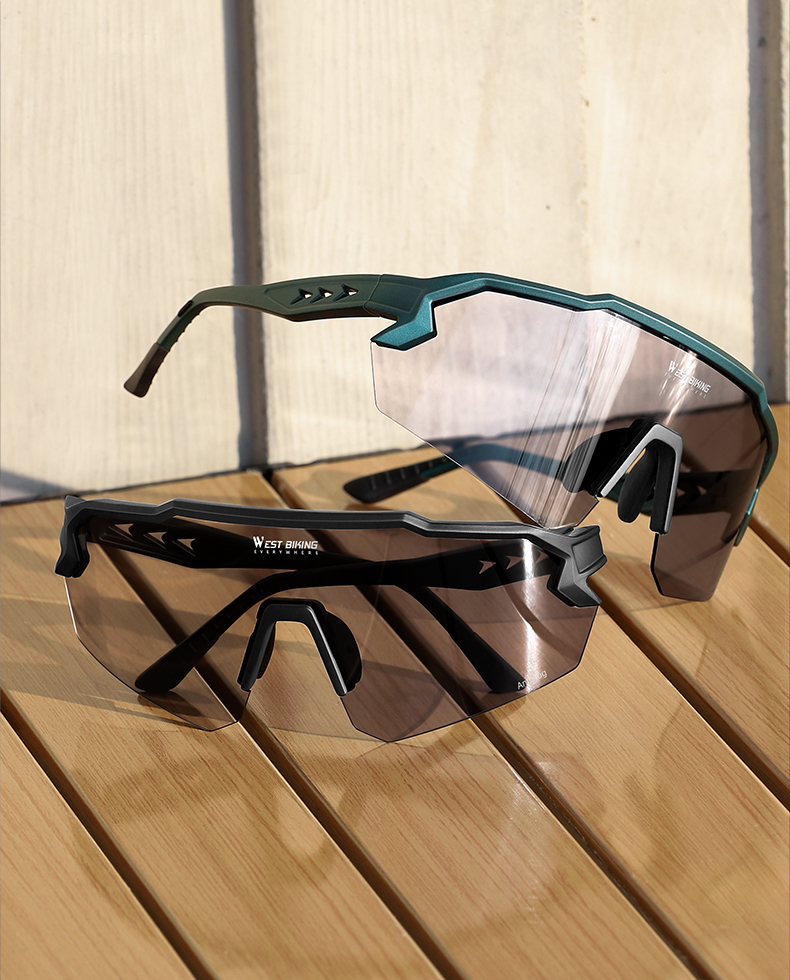 WEST BIKING Anti-Fog Photochromic Cycling Glasses Aesthetic Rimless ...