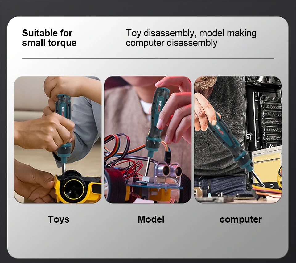 Torque Adjustable Electric Screwdriver 3.6V Mini Wireless Screwdriver ...