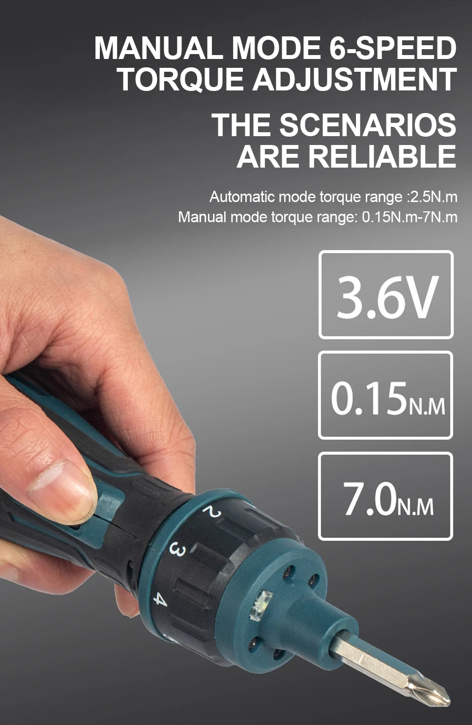 Torque Adjustable Electric Screwdriver 3.6V Mini Wireless Screwdriver ...