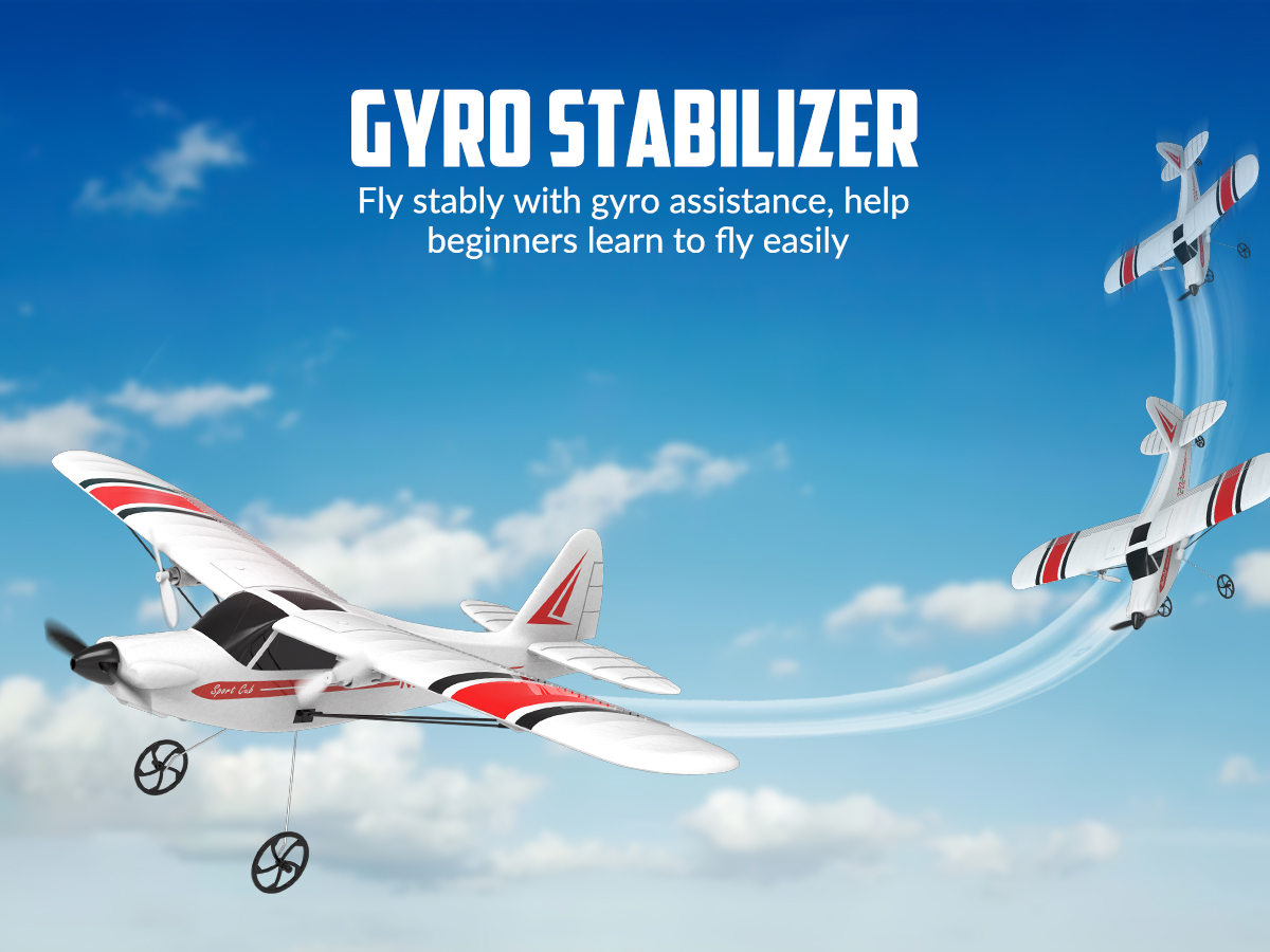 VOLANTEXRC RC Airplane Control 2.4Ghz 2CH 400mm Wingspan Fixed Wing EPP ...