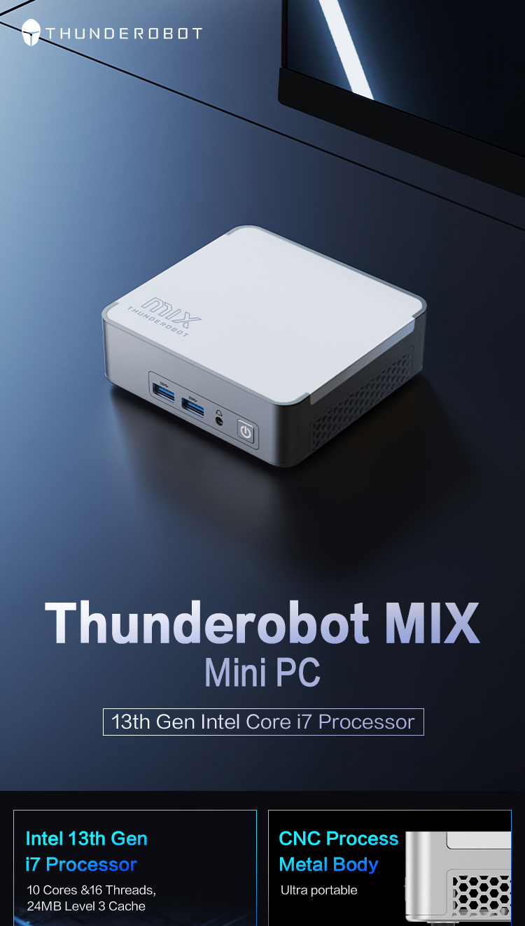 Thunderobot MIX Mini PC i7-13620H 16G RAM 1T SSD WiFi-6E 13th Gen i7 ...