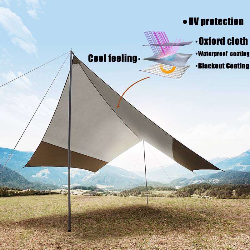 Flysheet Camping Ultralight Waterproof Groundsheet Camping Tarp Pole ...