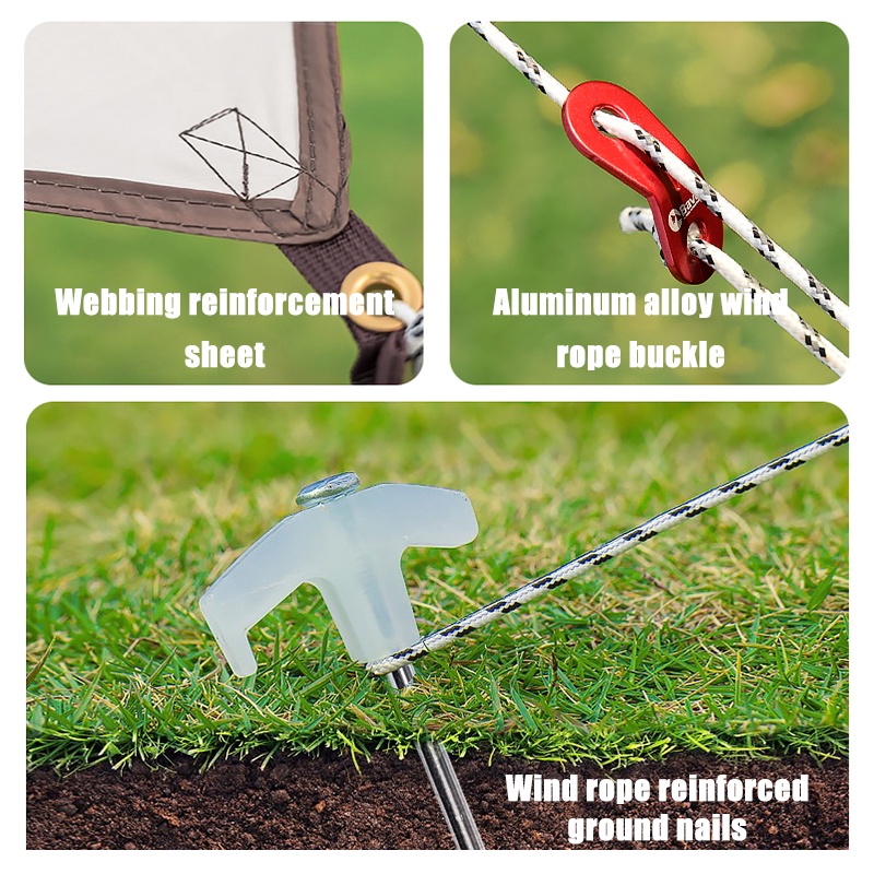 Flysheet Camping Ultralight Waterproof Groundsheet Camping Tarp Pole ...
