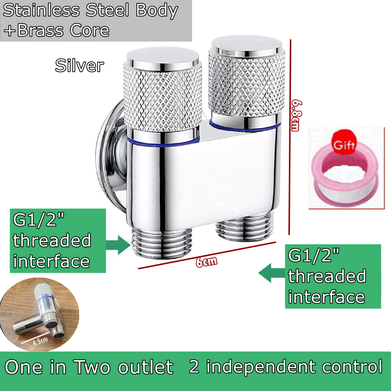 Washing Machine Faucet Copper Water Tap Dual Toilet Tap Water Faucet ...