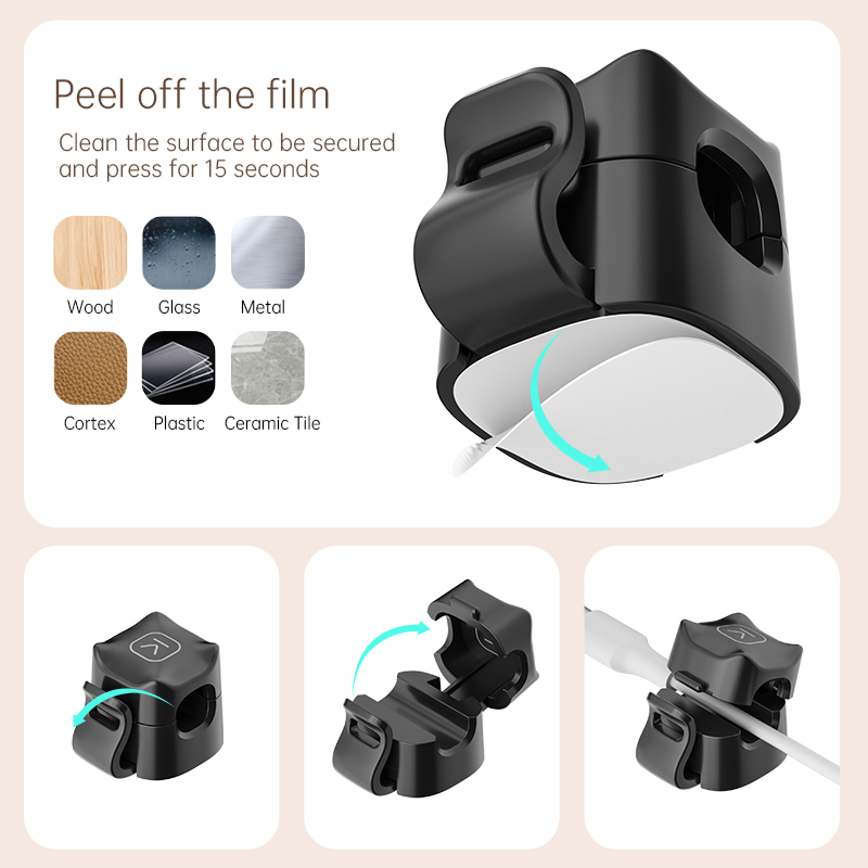 KUULAA Small Cyclone Reusable Cable Sorting Clip Desktop Cable Sorting ...