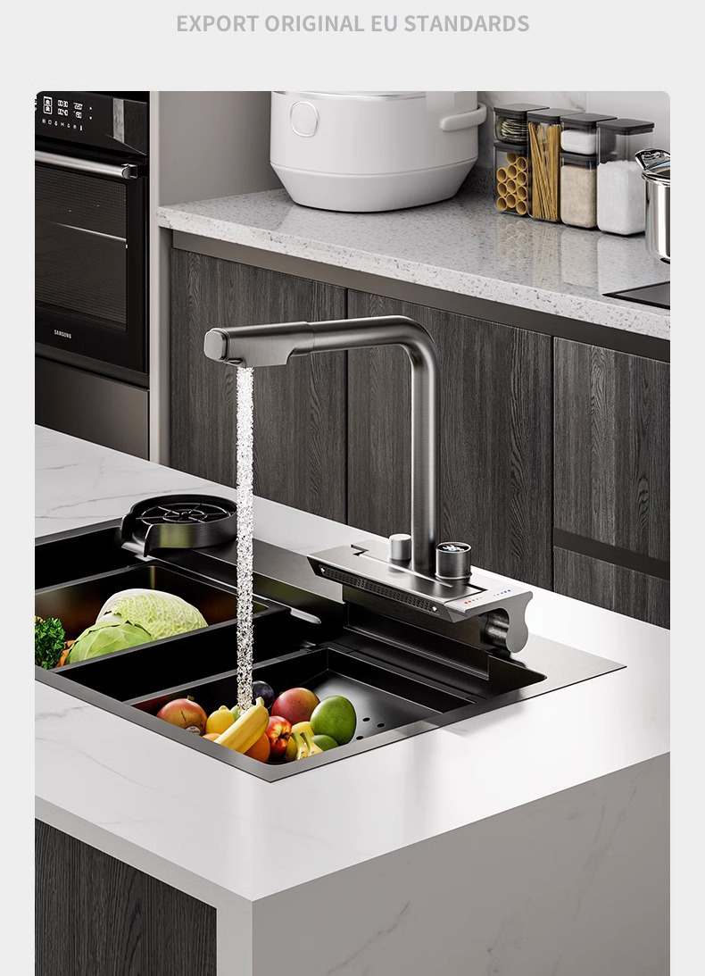Kitchen sink faucet Led digital temperature display kitchen faucet with ...