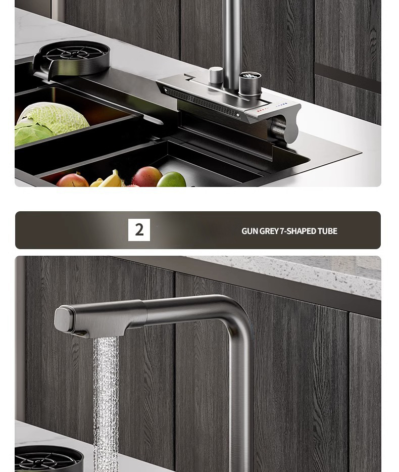 Kitchen sink faucet Led digital temperature display kitchen faucet with ...