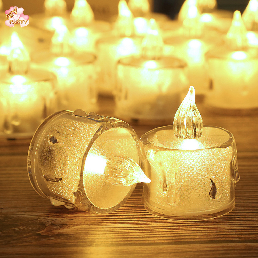 LED Electric Candle Flameless Smokeless Battery Powered Transparent ...