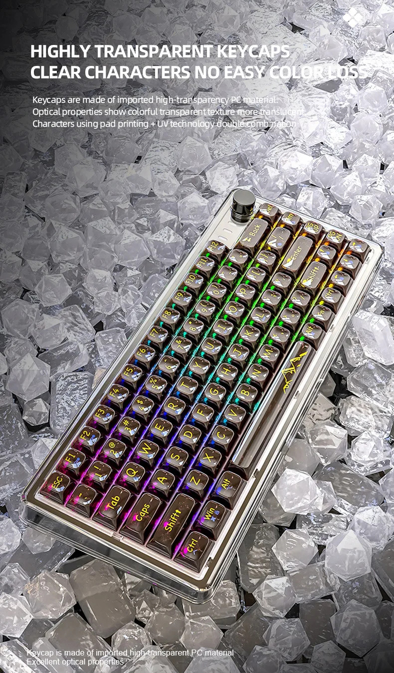 New Attack Shark K75 Wireless Bluetooth Mechanical Keyboard Three-mode ...