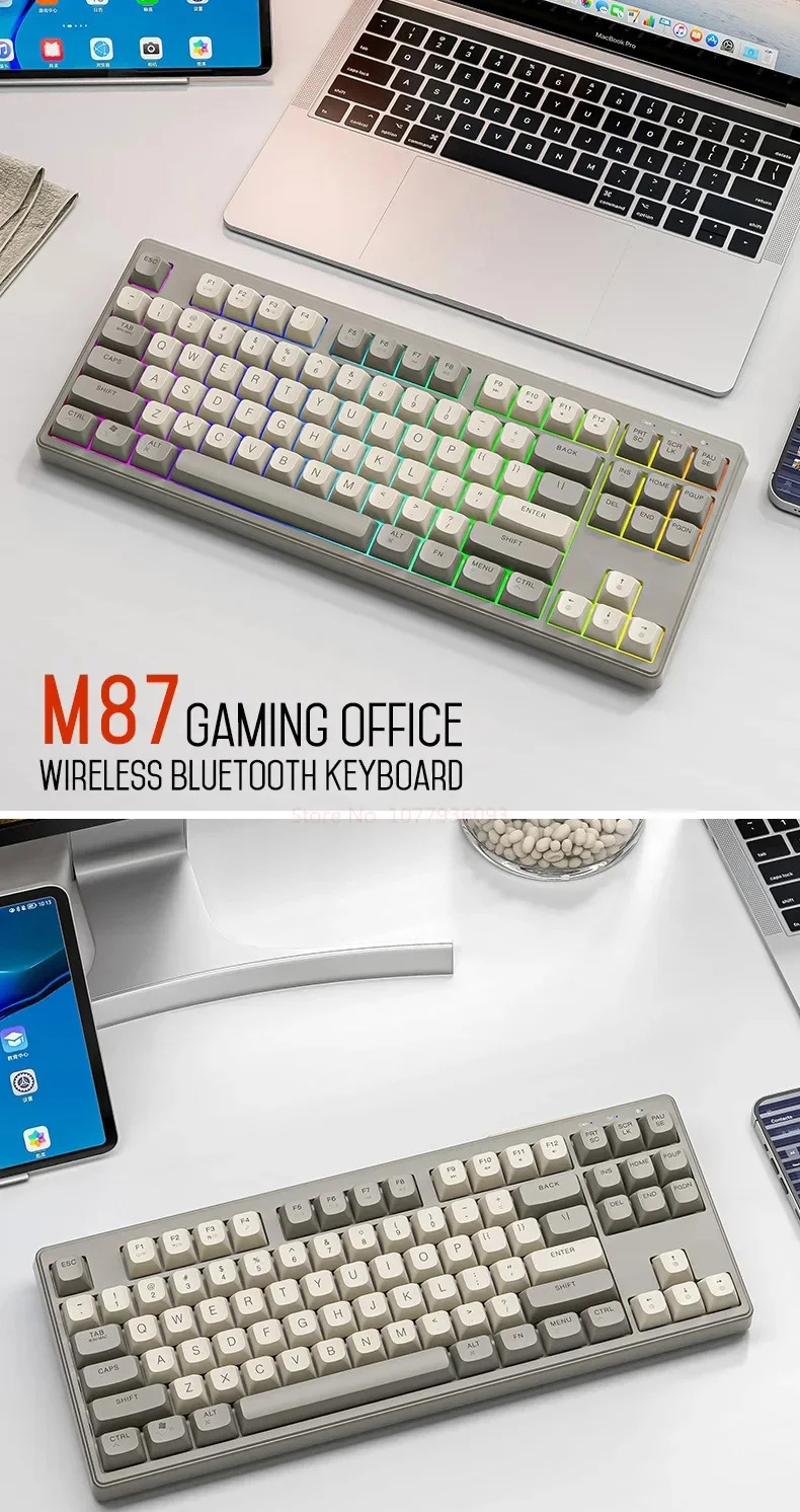 ZIYOULANG M87 Wireless Bluetooth Keyboard Bluetooth 2.4G Dual Mode ...
