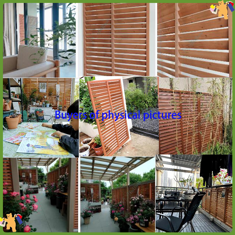 Wooden Louver Partition Outdoor Courtyard Balcony Fence Fence Indoor ...