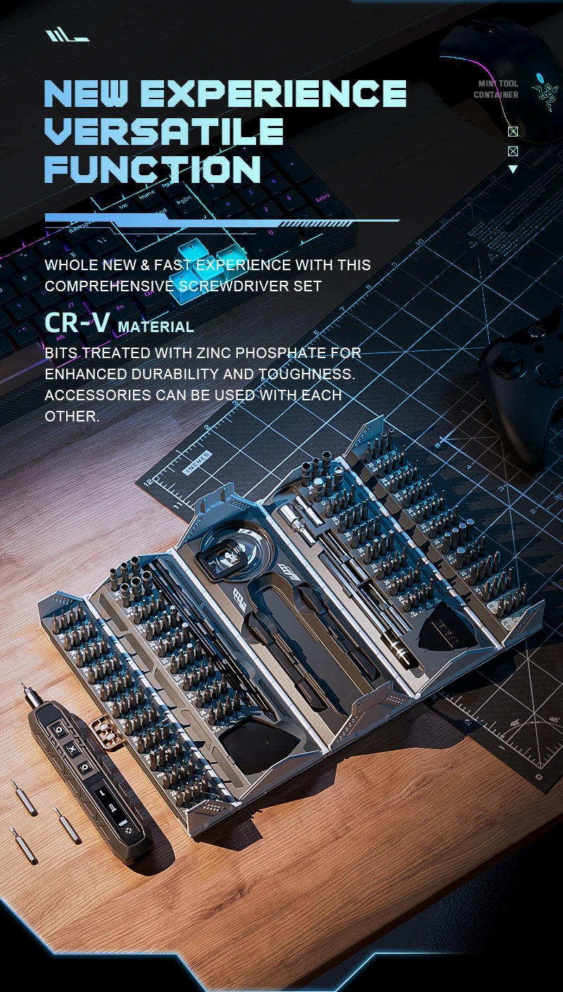 JAKEMY JM-8193 180 IN 1 Precision Cordless Electric Screwdriver Set ...