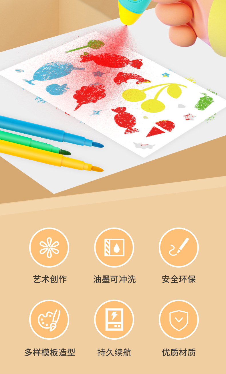 Graffiti Paint Markers, Spray Paint Pen for Kids with 12 Colors ...