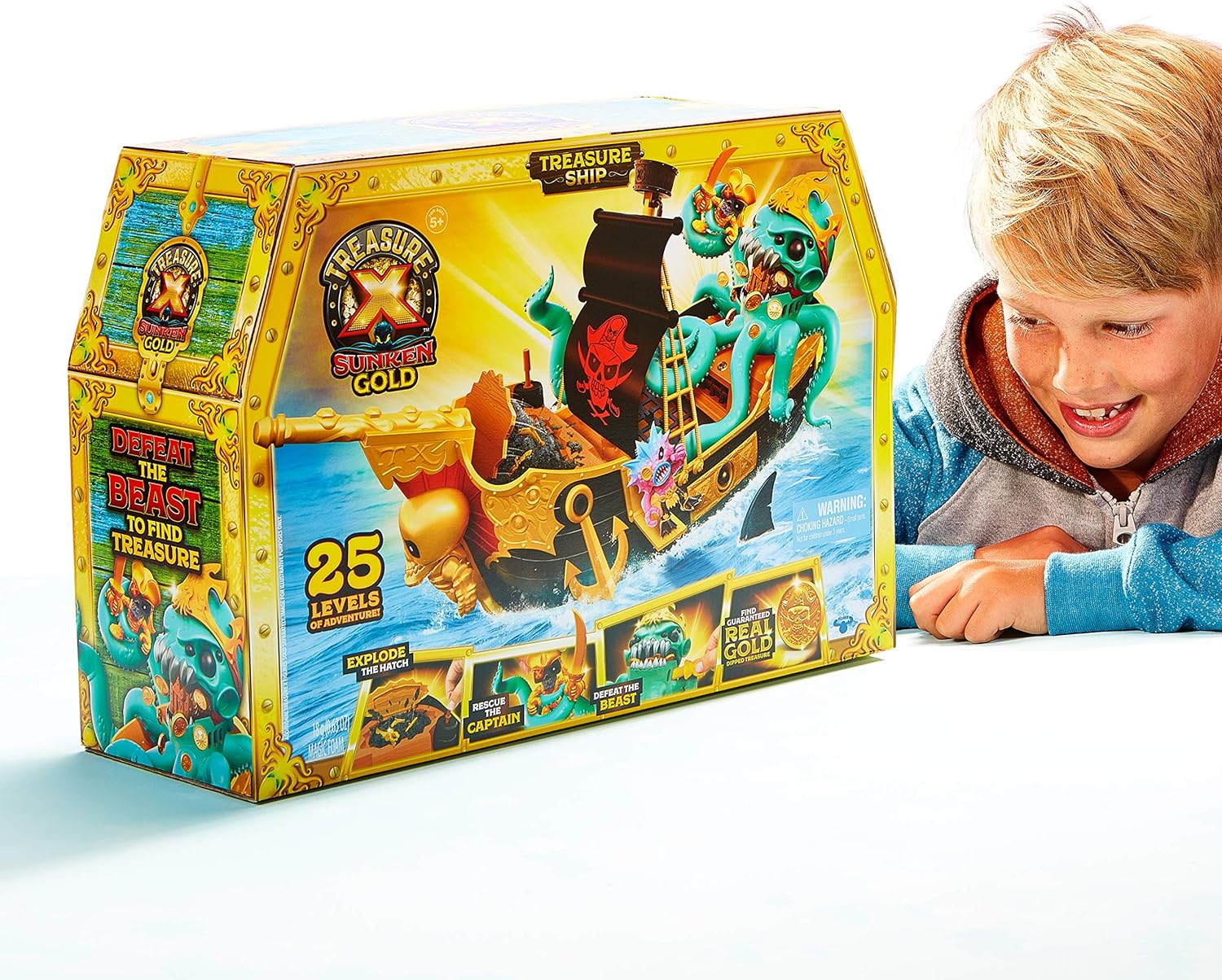 Treasure X Sunken Gold Treasure Ship Playset - 25 Levels of Adventure ...