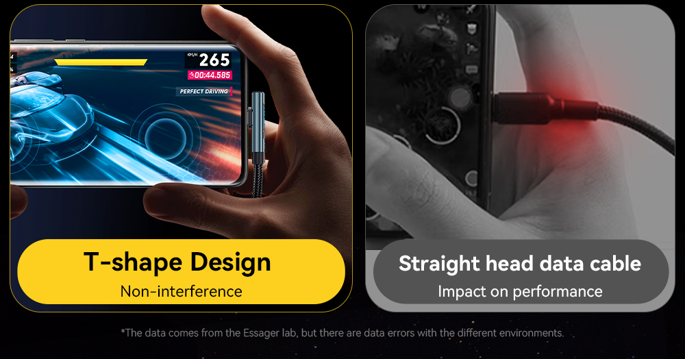 Essager 7A USB Type C Elbow Cable Display PD 100W Fast Charging USB C Bend Data Cord For HUAWEI ...