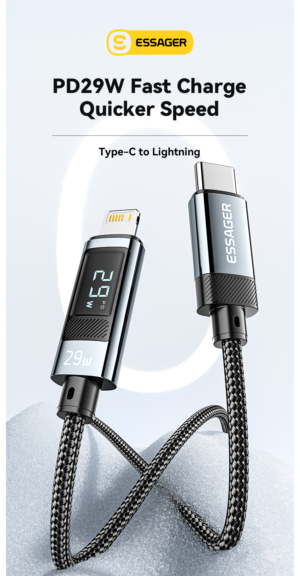 Essager 29W USB C Type-C Digital Display Cable For 14 13 12 11 Pro Max ...