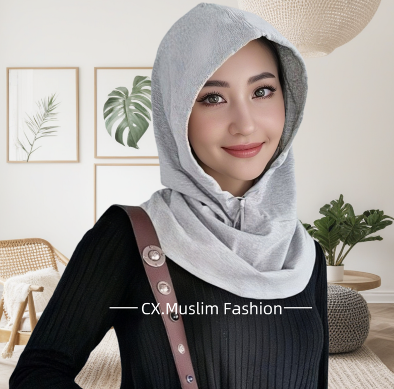 hijab bawal tudung Muslim Fashion Pullover Women Pure Cotton Thin Style ...
