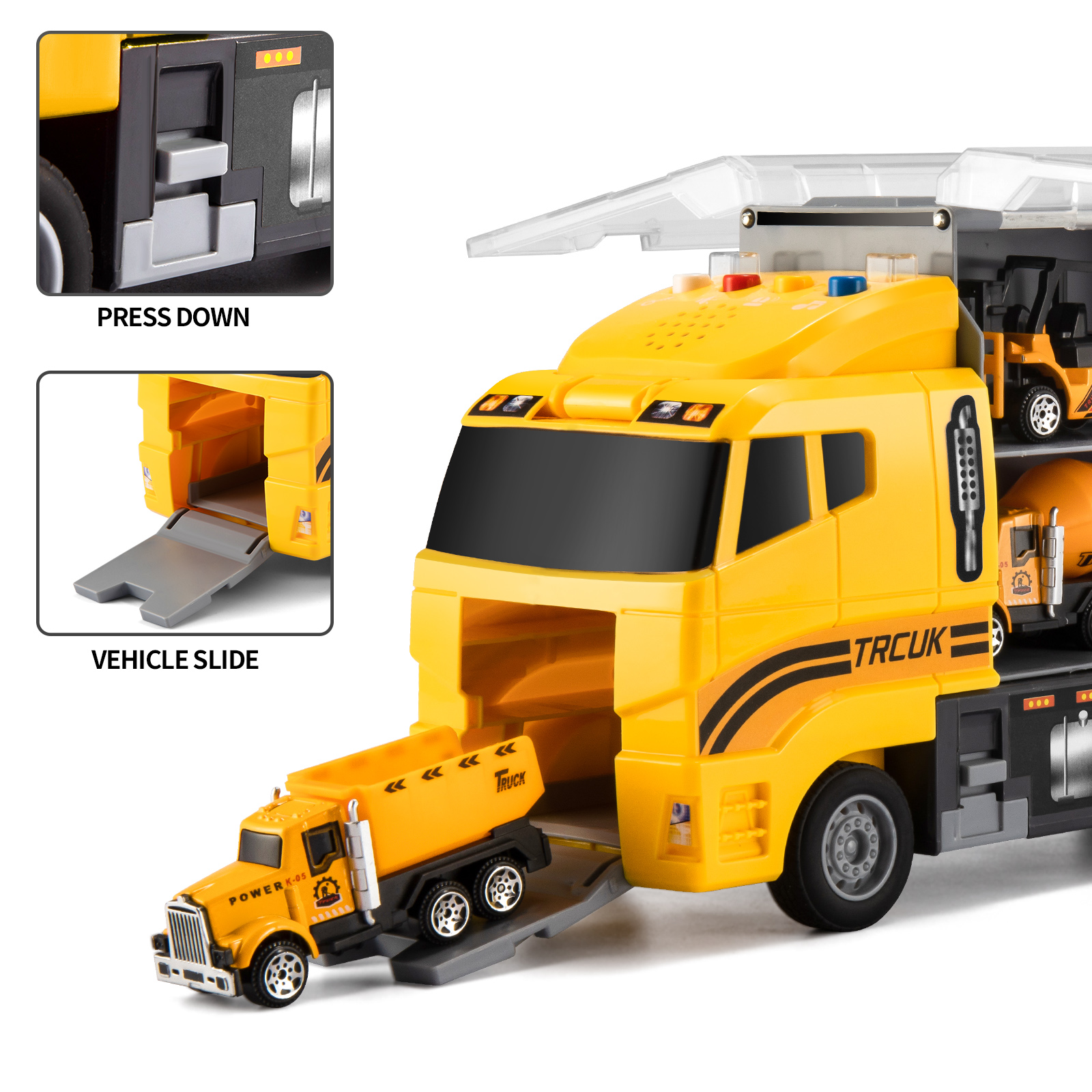 TEMI 7 in 1 Truck Toys Car Vehicle Lorry Toys Toy Truck Baby Toys For ...