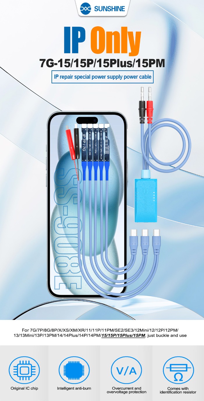 SUNSHINE SS-908E IP7-15PM Power Supply Test Cable Mobile Boot Line ...