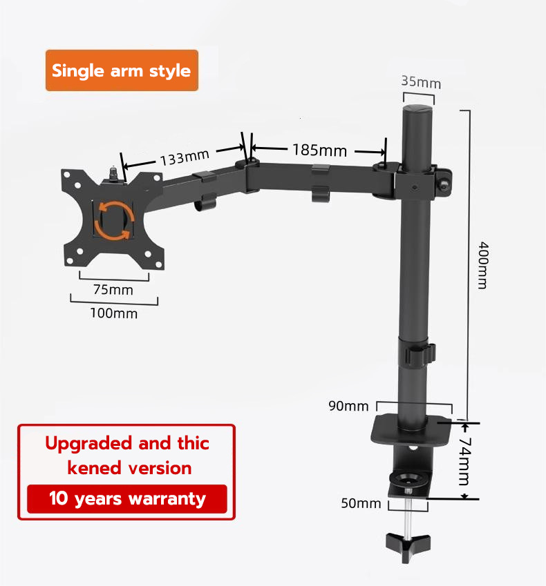 Desk Monitor Arm Monitor Mount Adjustable Stand Load (2-9kg /17"- 30 ...