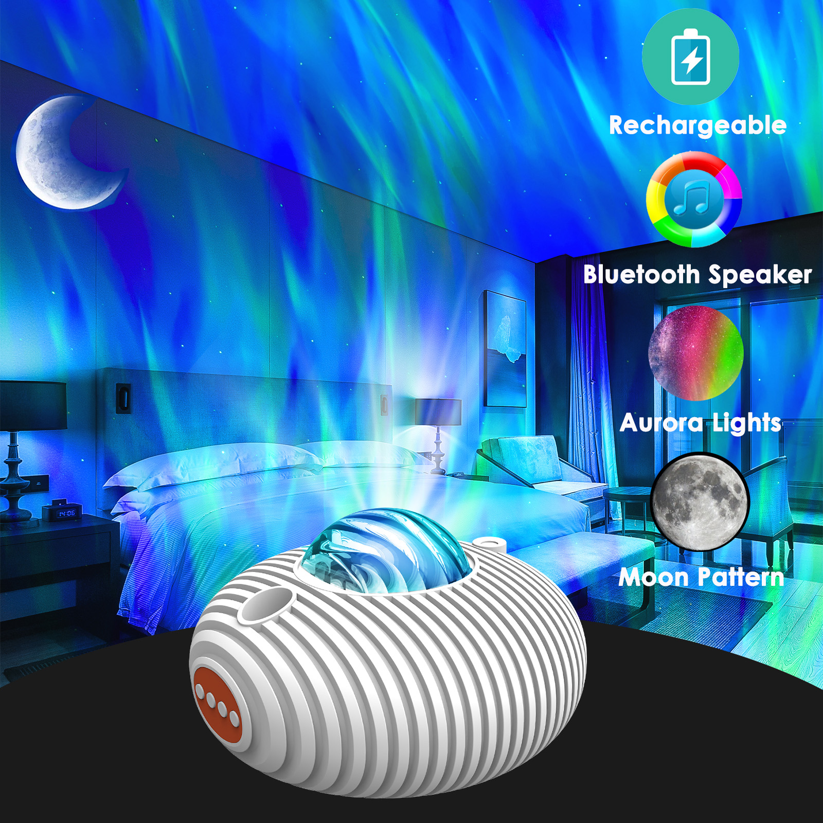 UNOLUX Starry Projector Light Galaxy Aurora Moon Star Light with ...