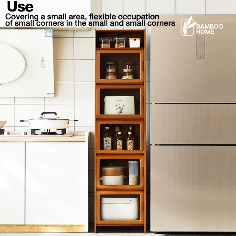 Bamboo Multi-layer Storage Shelves Multifunctional Kitchen storage ...