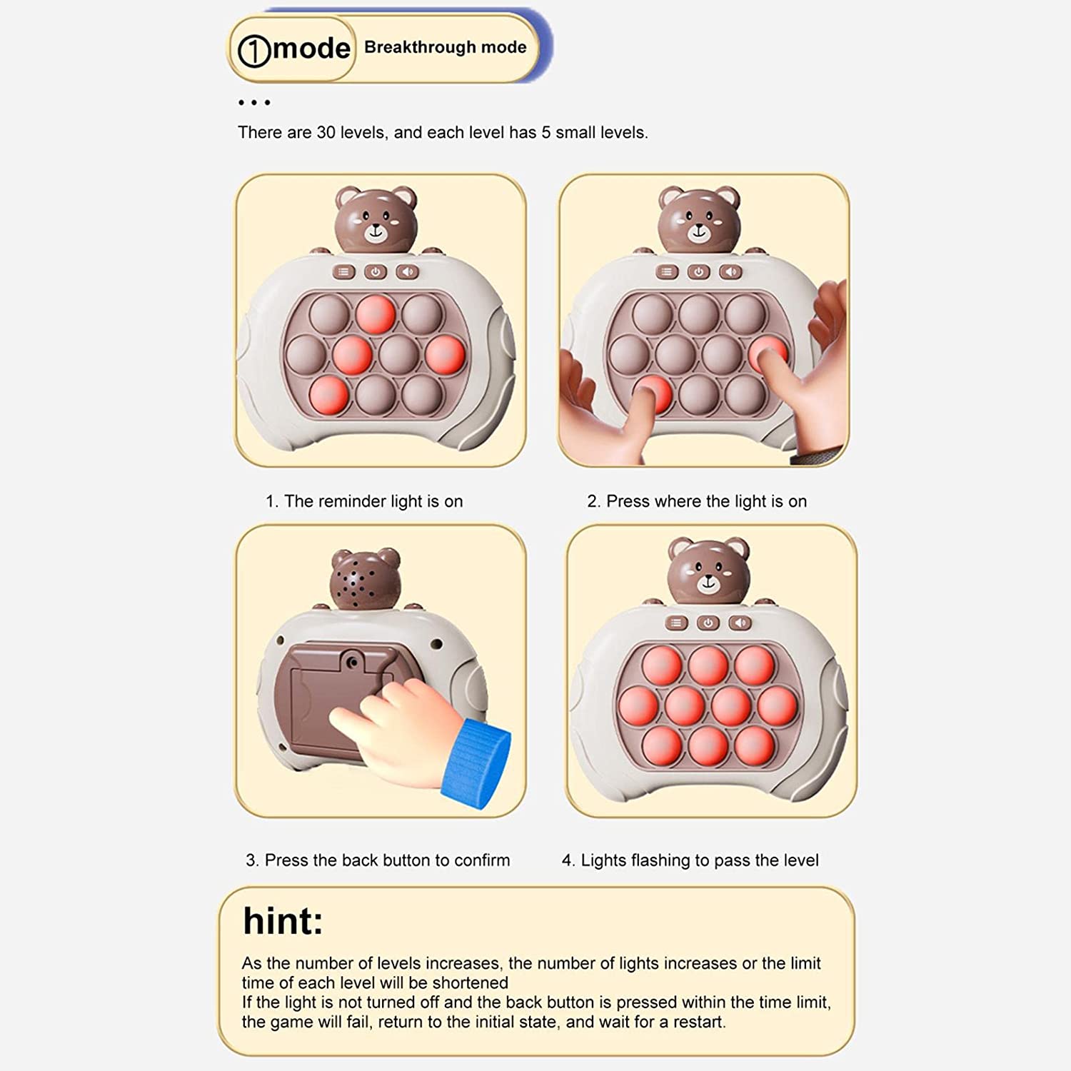 Stitch Pop Push it Game Controller Sensory Fidget Toy Kuromi Quick Push ...