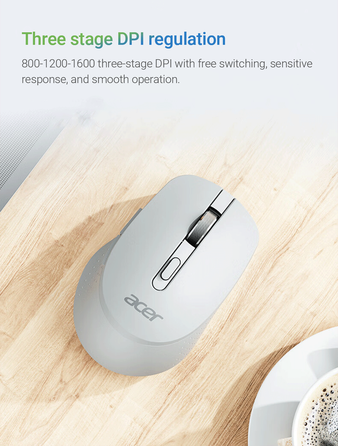 Acer Mouse Wireless M155, Dual Modes, Type-C Rechargeable, Bluetooth ...