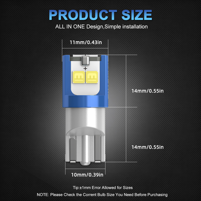 Maxgtrs T10 LED Lamp Canbus W5W 168 194 Car Interior Decoration For ...