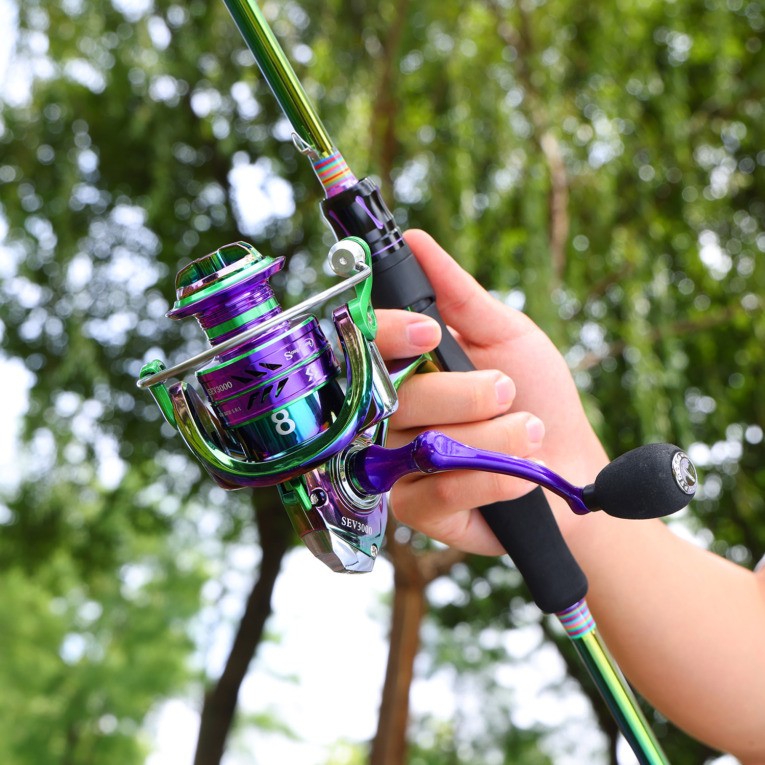 Sougayilang Joran Pancing Set Fishing Rod M Power 2 Sections Spinning Fishing Rod and Spinning ...