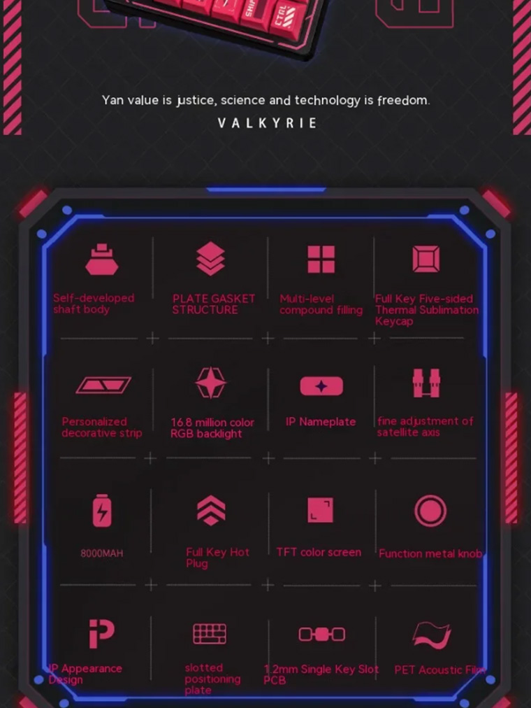 Valkyrie VK99 mechanical keyboard with multifunctional knob, smart ...