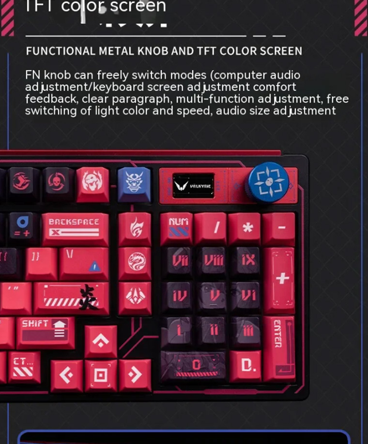 Valkyrie VK99 mechanical keyboard with multifunctional knob, smart ...
