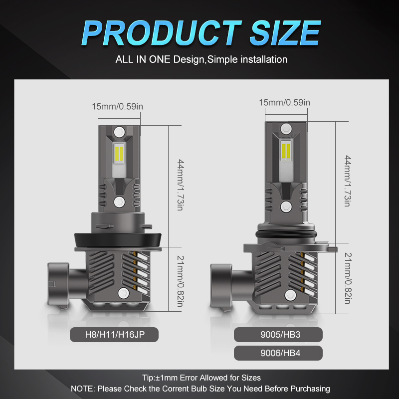 MAXGTRS 2X H11 H9 H8 LED Fog Light Canbus No Error H10 9005 9006 H16JP HB3 HB4 LED Fog Lamp Bulb ...