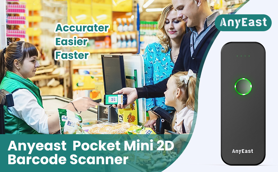 Barcode Scanner with Stand, Anyeast USB Wired Inventory 2D 1D QR Code ...