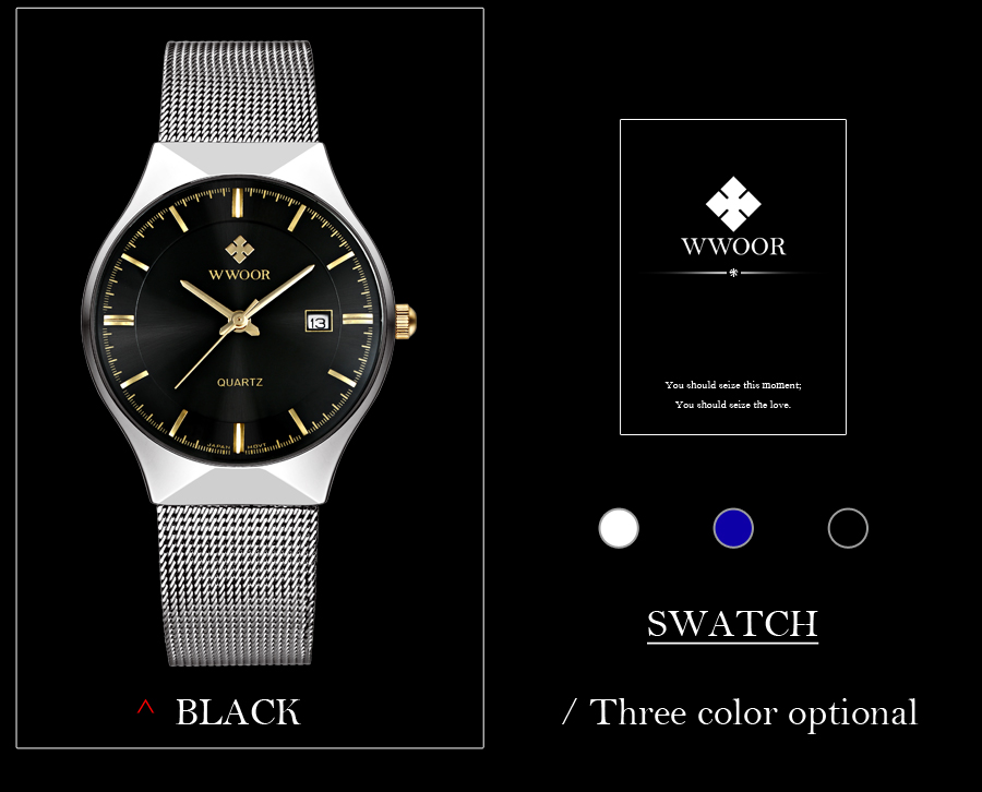 WWOOR Men's Watch [Original Gift Box Gift Selection] Ultra thin ...