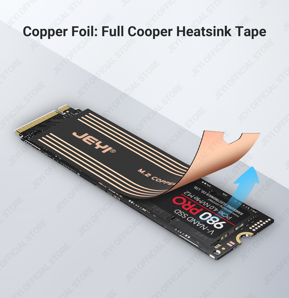 JEYI Graphene 2280 2242 2230 M.2 SSD Heatsink, Dual-Layer Graphene Heat ...