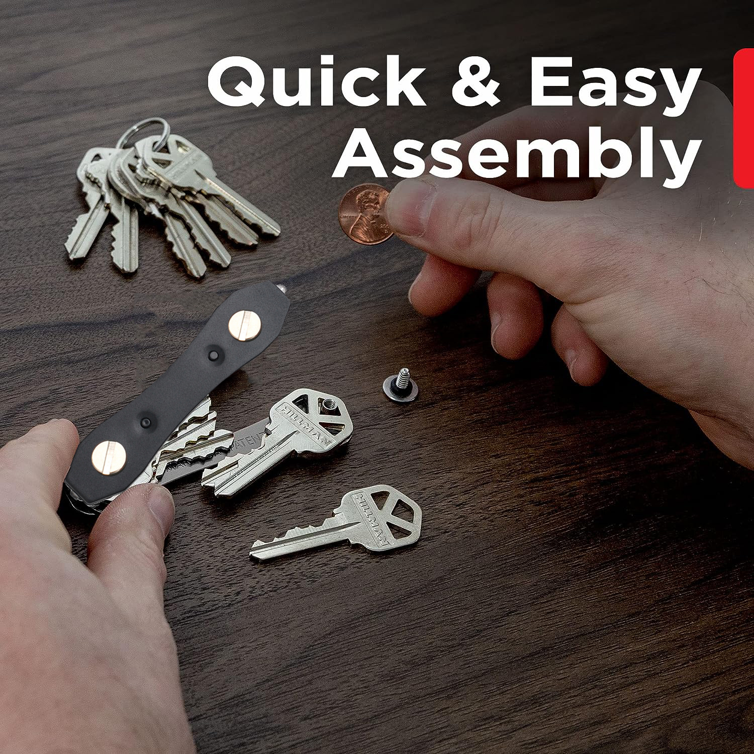 Key Holder with LED Flashlight Key Organizer Premium Portable Compact ...