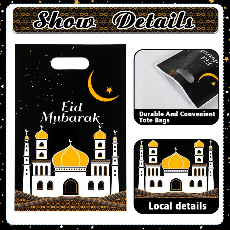 10pcs/set Hari Raya Goodies Bags Eid Mubarak Cookie Bags Ramadhan ...