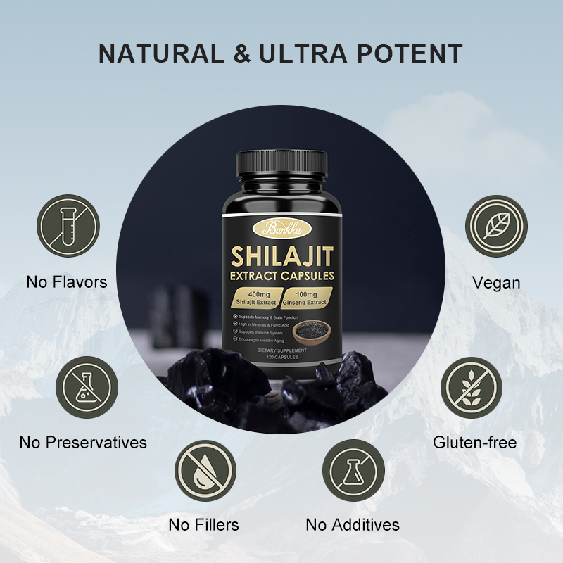 Bunkka Shilajit Extract Capsules Pure Himalayas Extract Supplement for ...