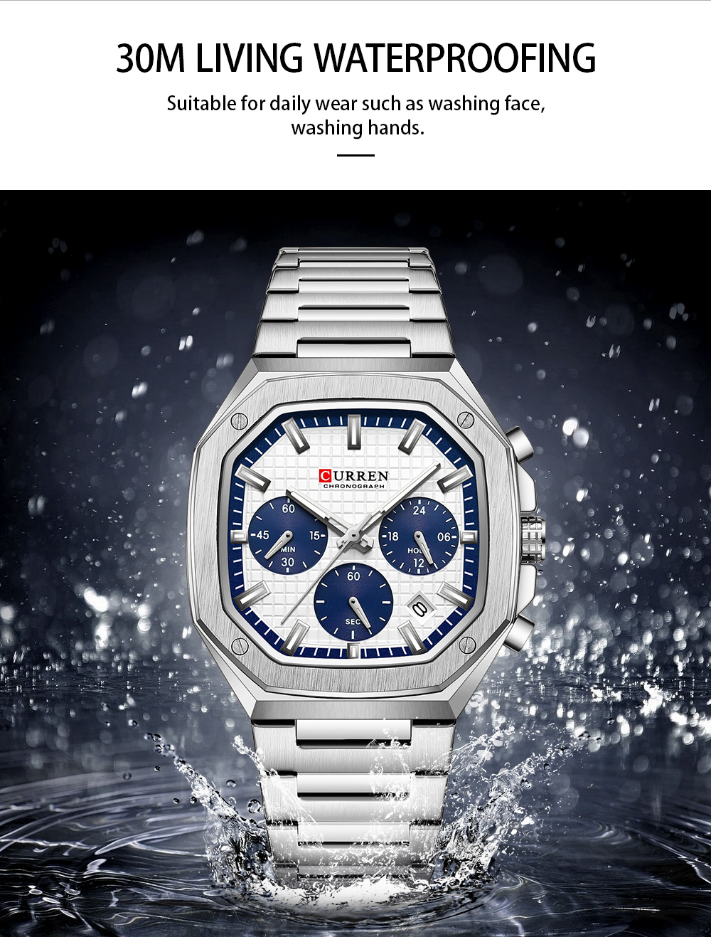 CURREN Jam Tangan Lelaki Luxury Premium Square Man Watch Quartz Analog ...