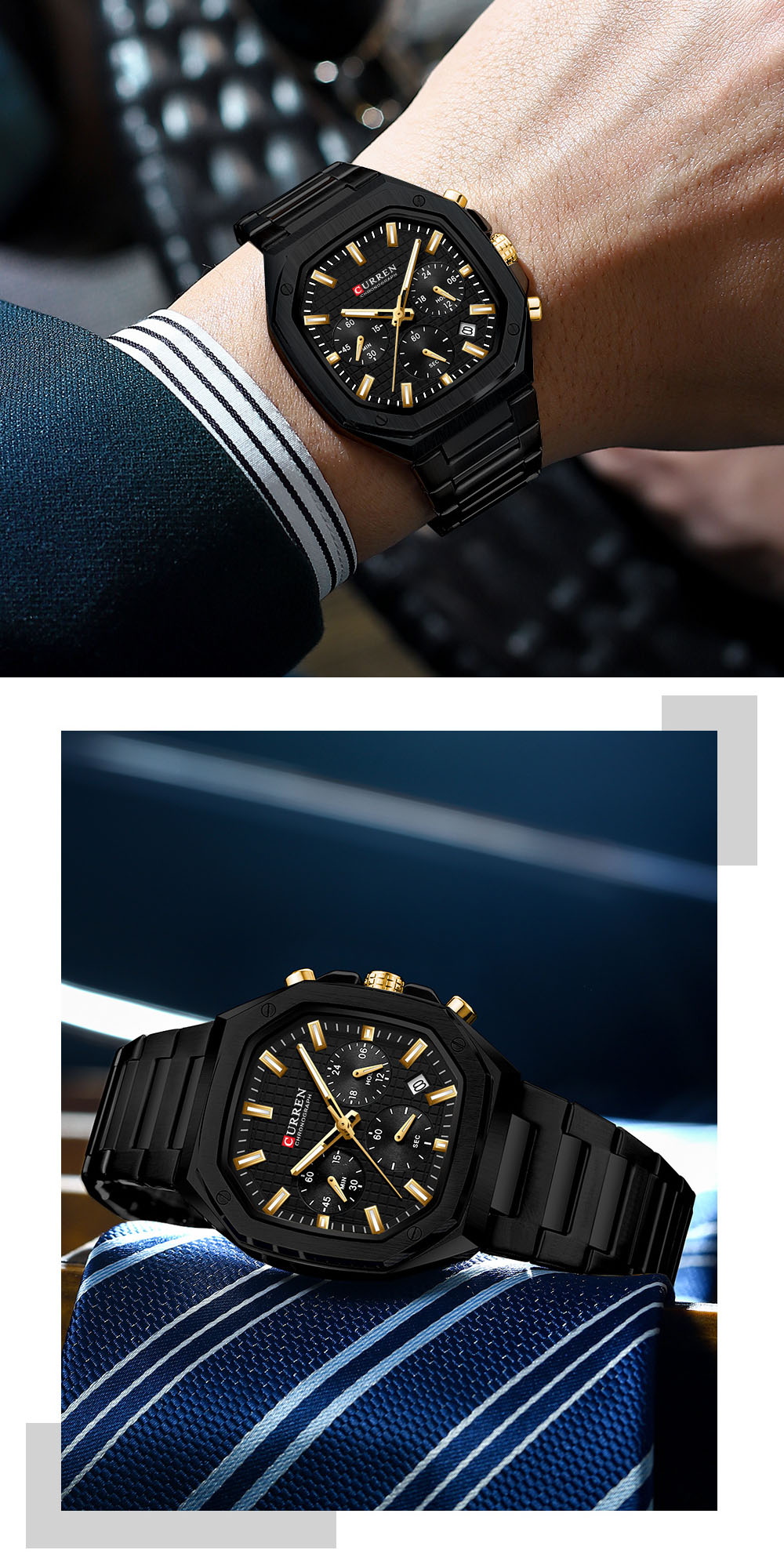 CURREN Jam Tangan Lelaki Luxury Premium Square Man Watch Quartz Analog ...