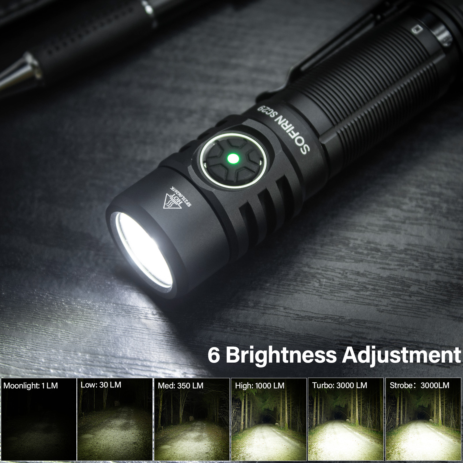 Sofirn SC29 Powerful EDC Flashlight with 3000 Lumens | Shopee Malaysia