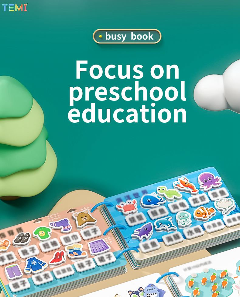 TEMI Baby's First Enlightenment Book Busy Book for Kids Early Learning ...