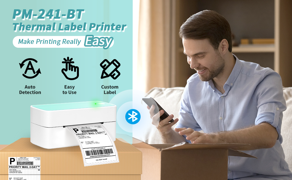 Itari PM-241BT 1‘’-4.6‘’ Label Printer Shipping Label Printer Waybill ...