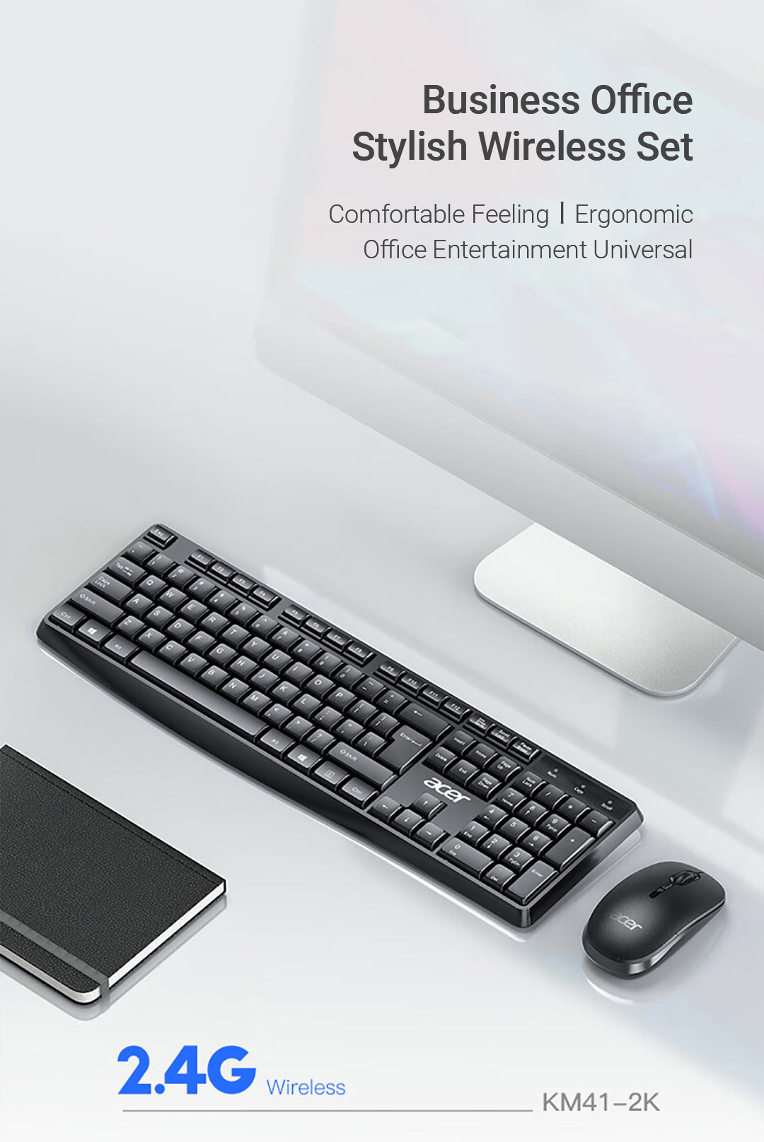 Acer 2.4G USB Wireless Keyboard and Mouse Set Slient Click Keyboard ...