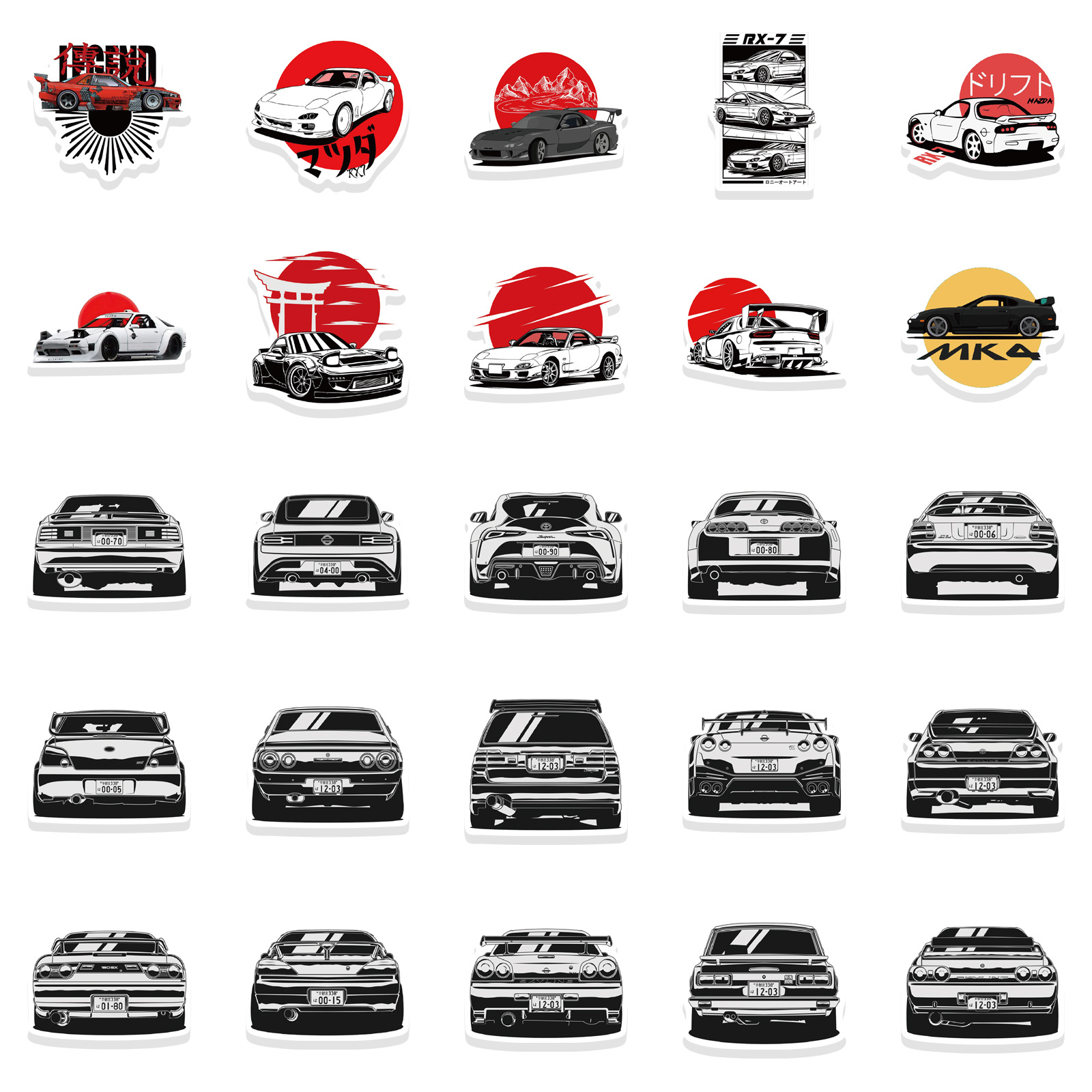50Pcs/Set JDM Legend . Modified Cars Series 01 Stickers Waterproof DIY ...