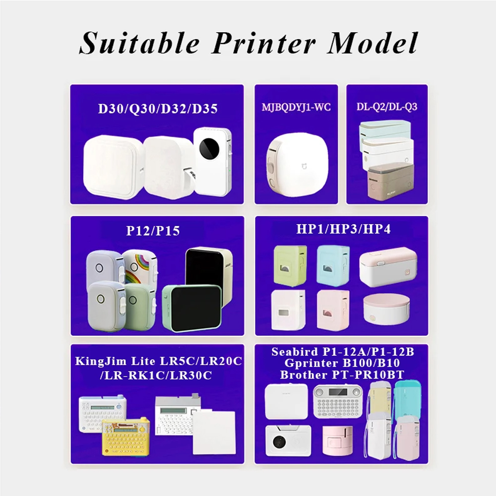 P12 P15 Thermal Paper Roll Continus Label Tape 15mm*7m Self Adhesive ...